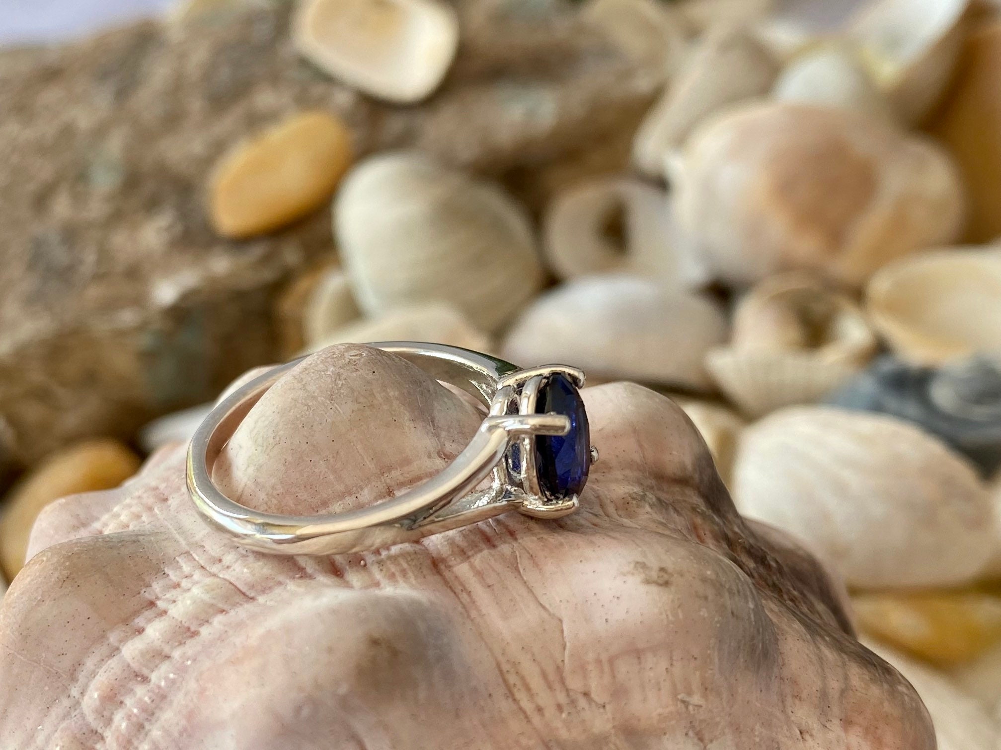 Sapphire Ring, Sapphire Solitaire Ring, Oval Sapphire Ring, September ...
