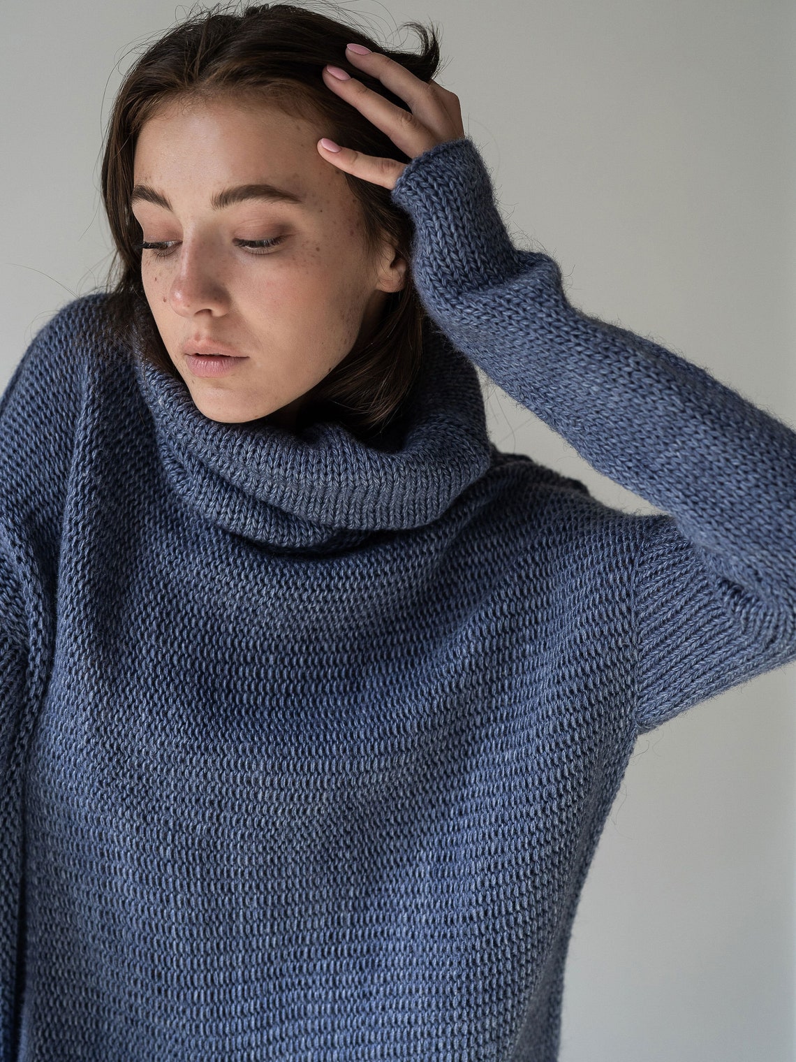 Blue Pastel Sweater Oversized Sweater Crochet Knit Sweater - Etsy