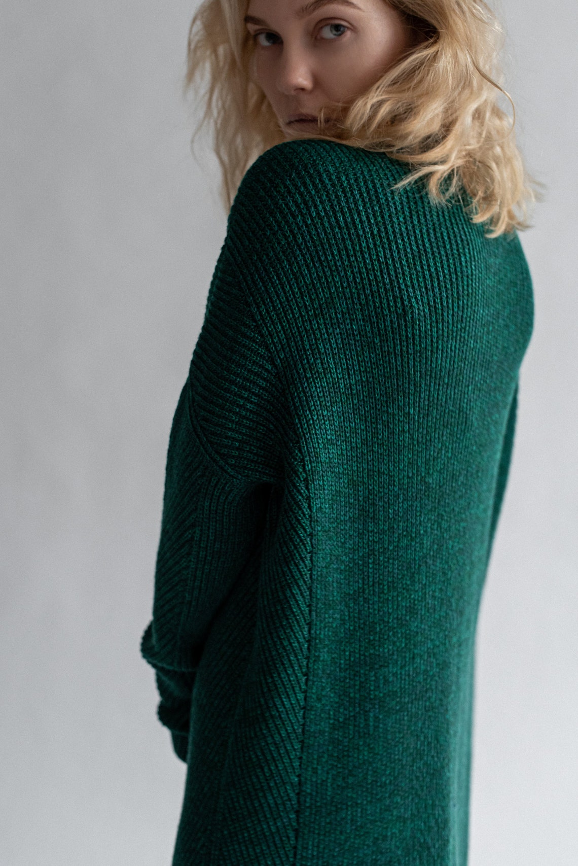 Green Sweater Dress Turtleneck Knit Sweater Women Plus Size - Etsy