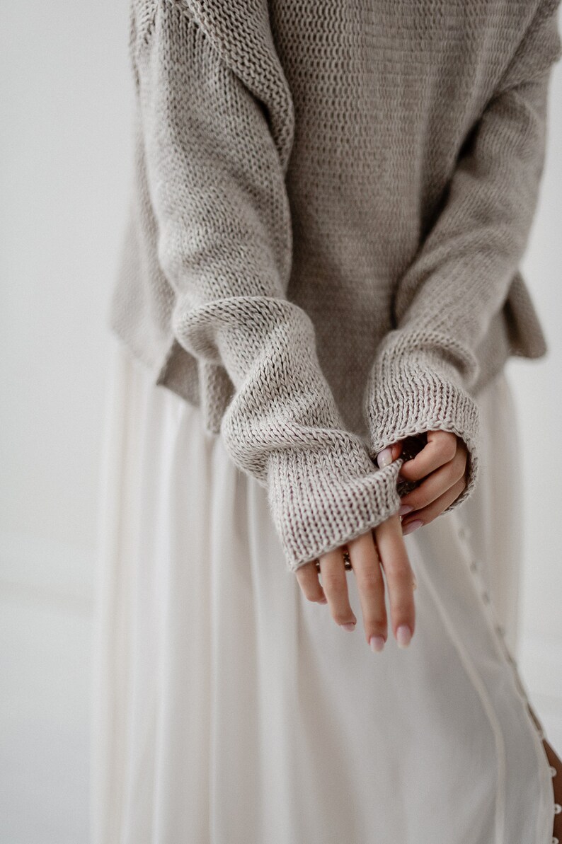 Gray Pastel Sweater for Women Wool Knit Oversized Sweater - Etsy