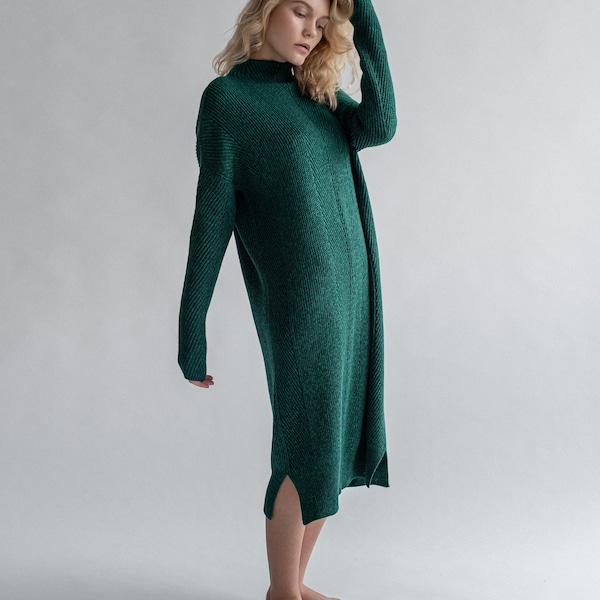 Green Sweater Dress - Etsy