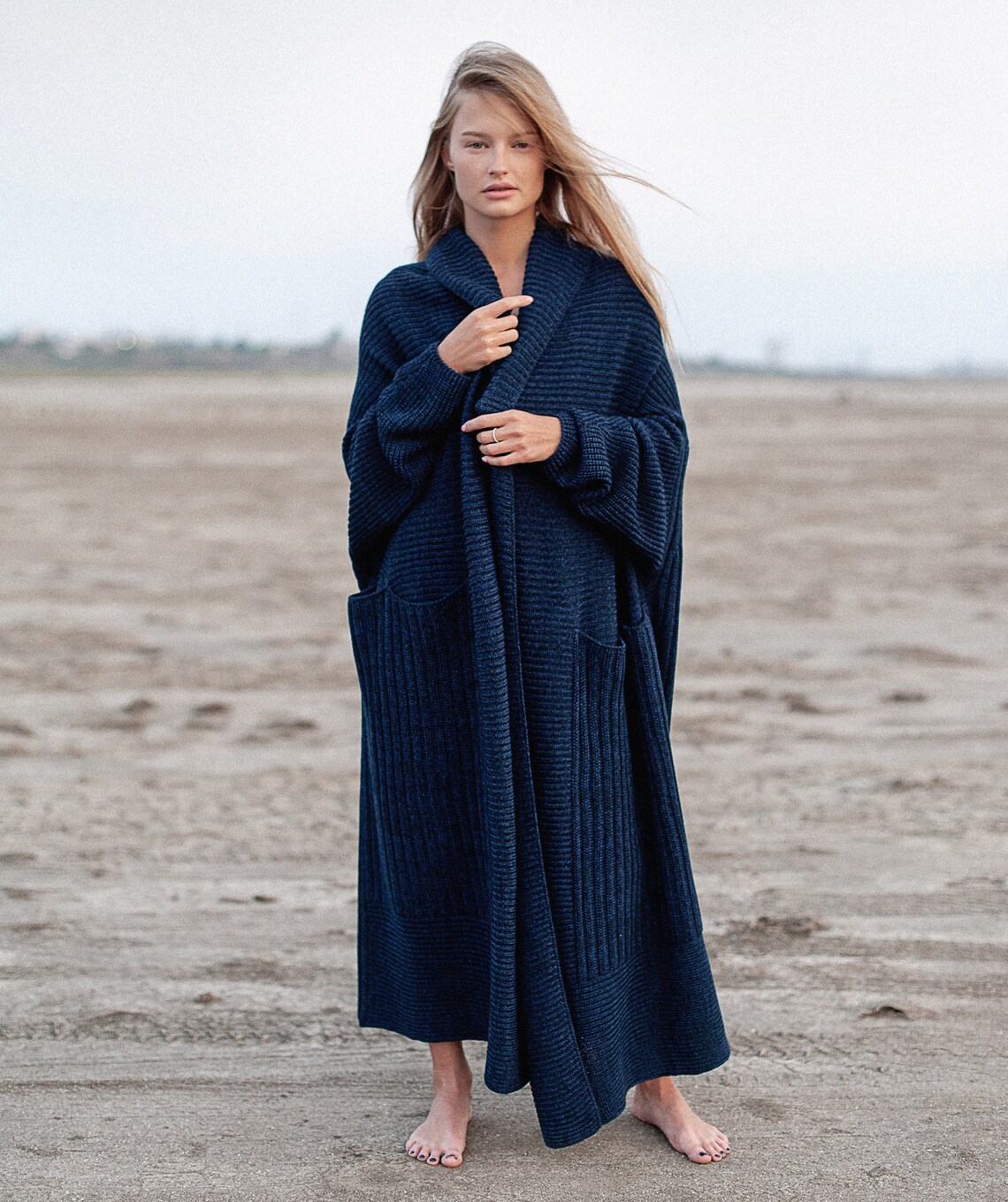 Navy Cardigan, Dark Blue Coat, Oversized Cardigan, Chunky Sweater ...
