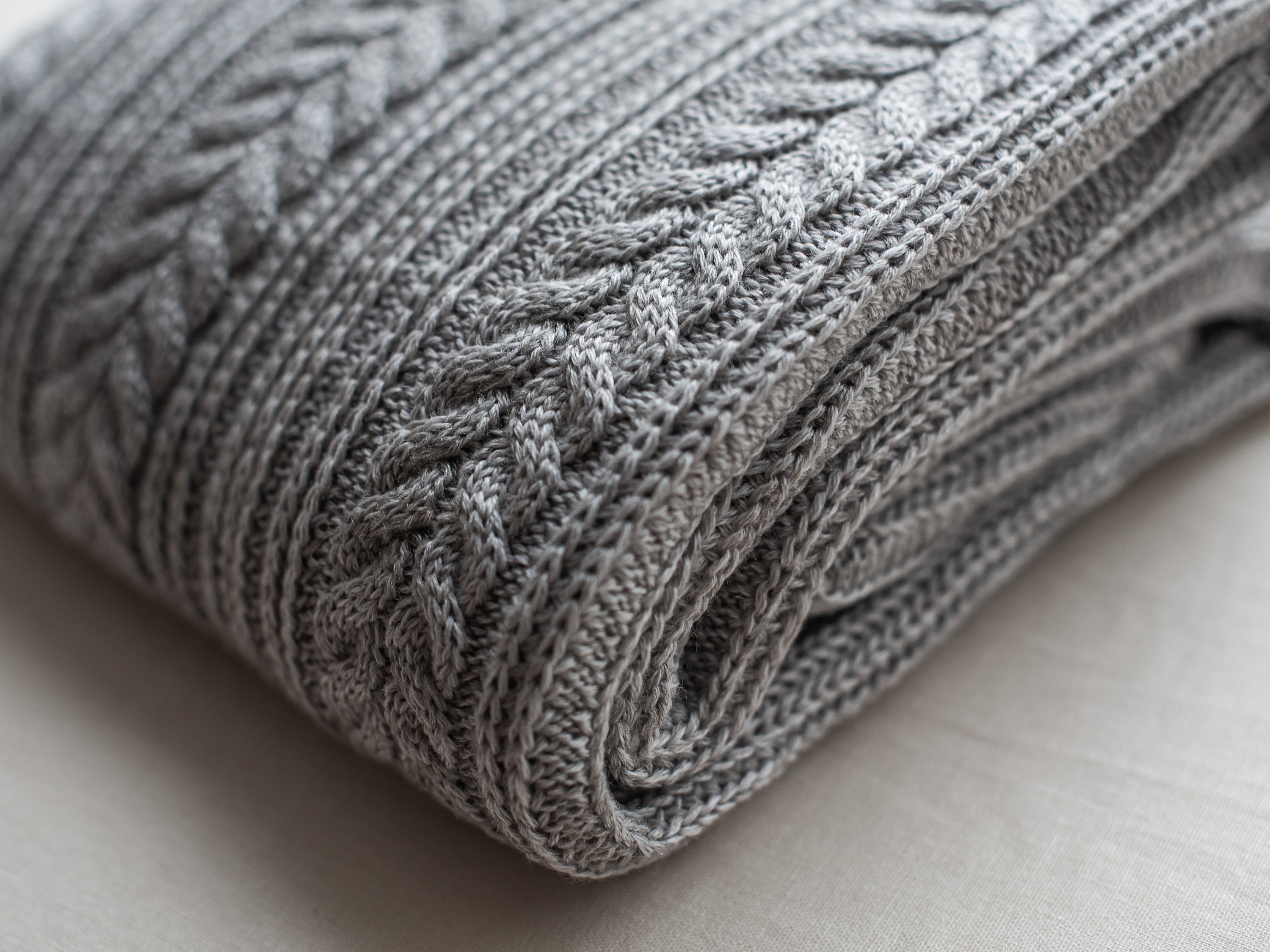 Wool Blanket, Gray Baby Boy Blanket, Chunky Knit Throw Blanket - Etsy