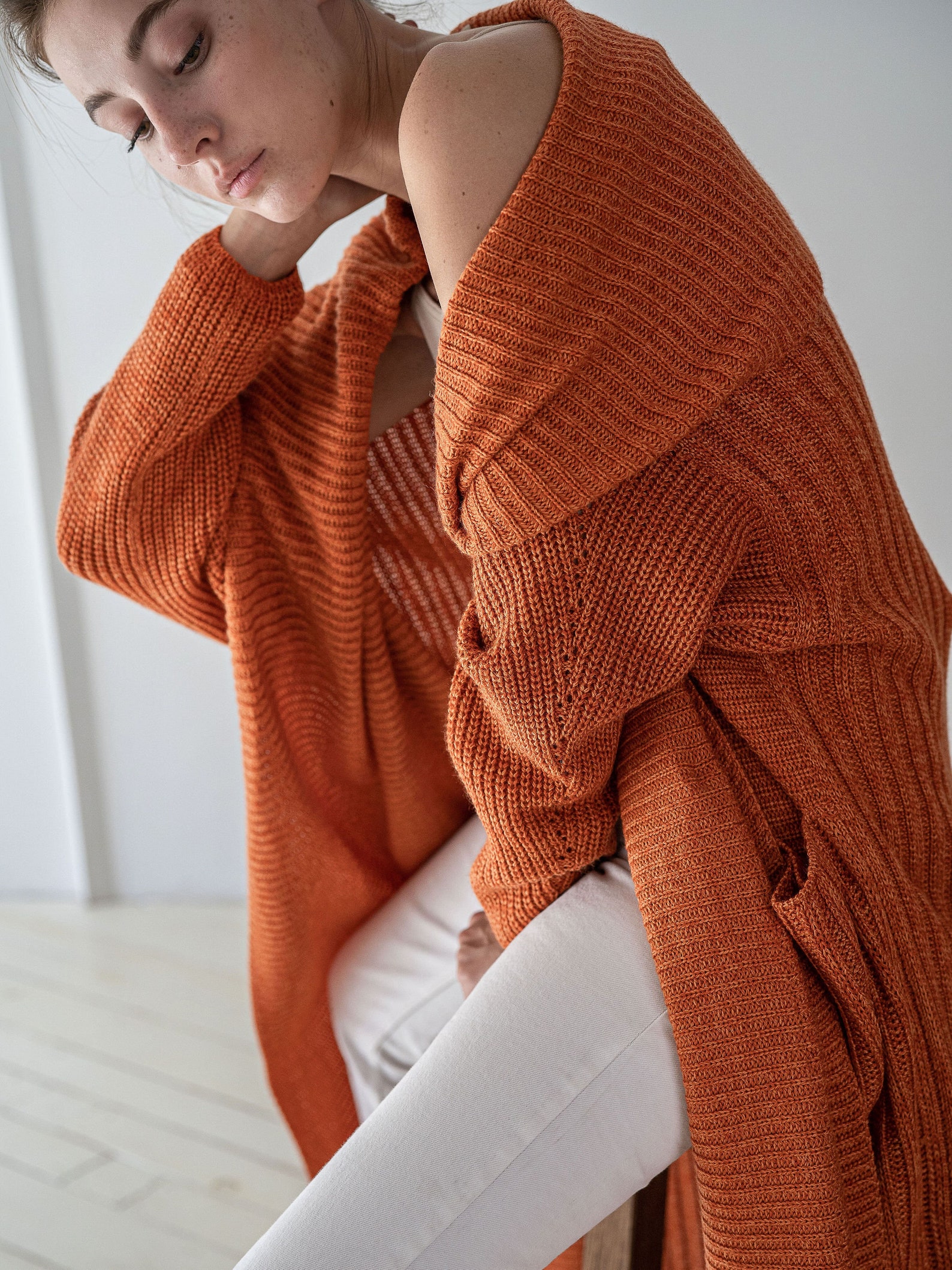 Orange Cardigan Tangerine Coat Oversized Cardigan Chunky - Etsy