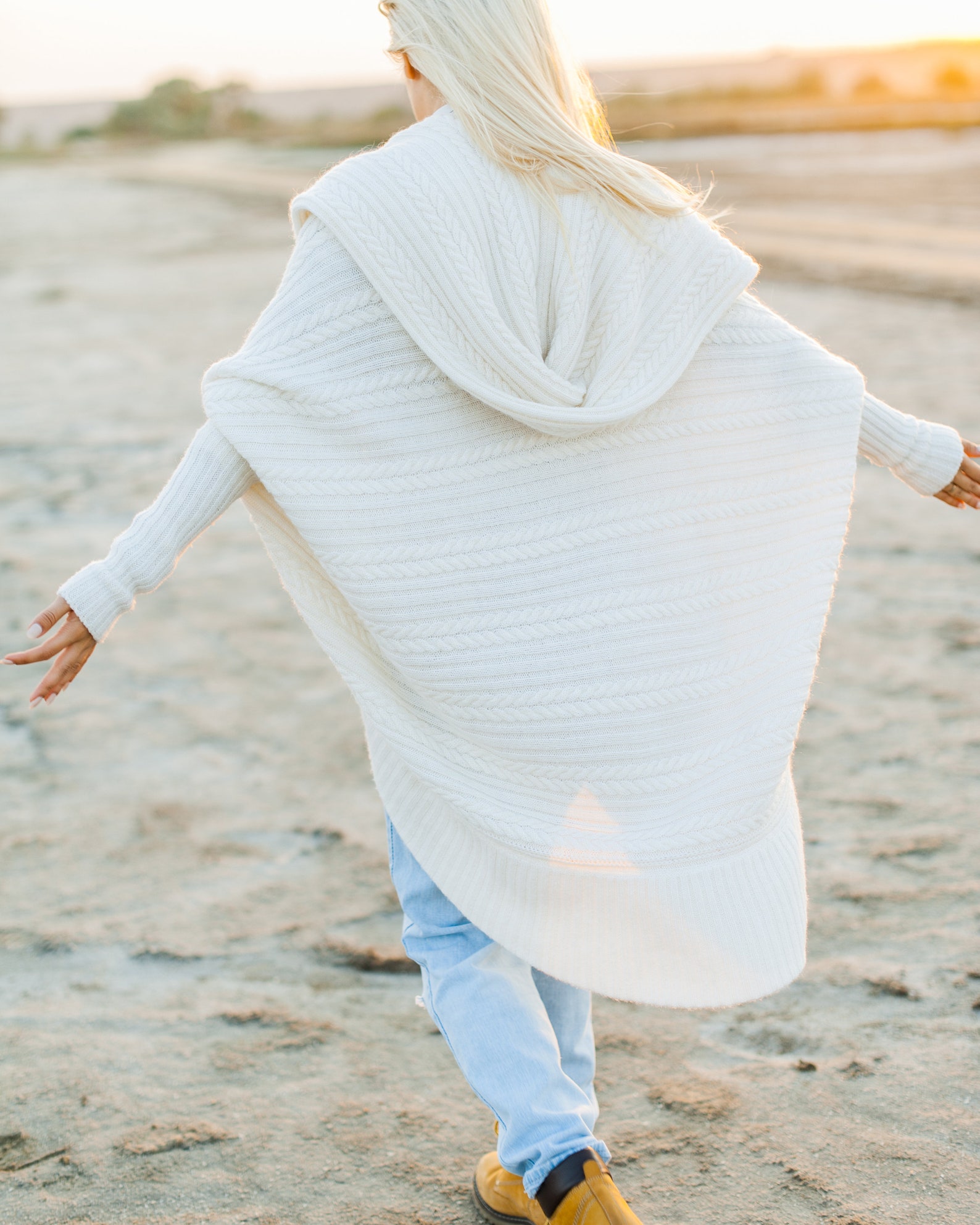 White Oversized Cardigan, Chunky Cardigan for Women, Wool Long Knit ...