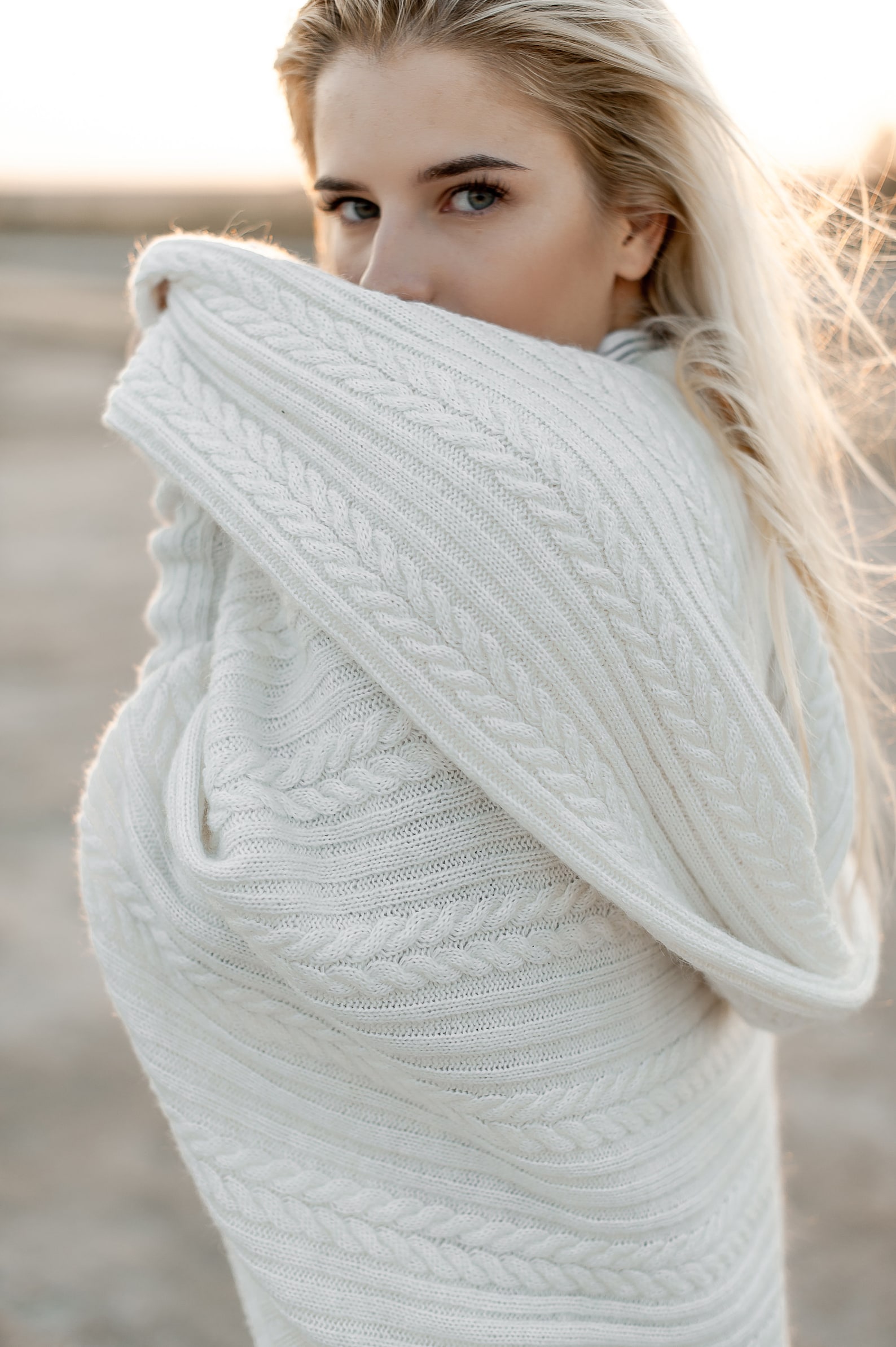 White Oversized Cardigan, Chunky Knit Cardigan for Women, Wool Open ...