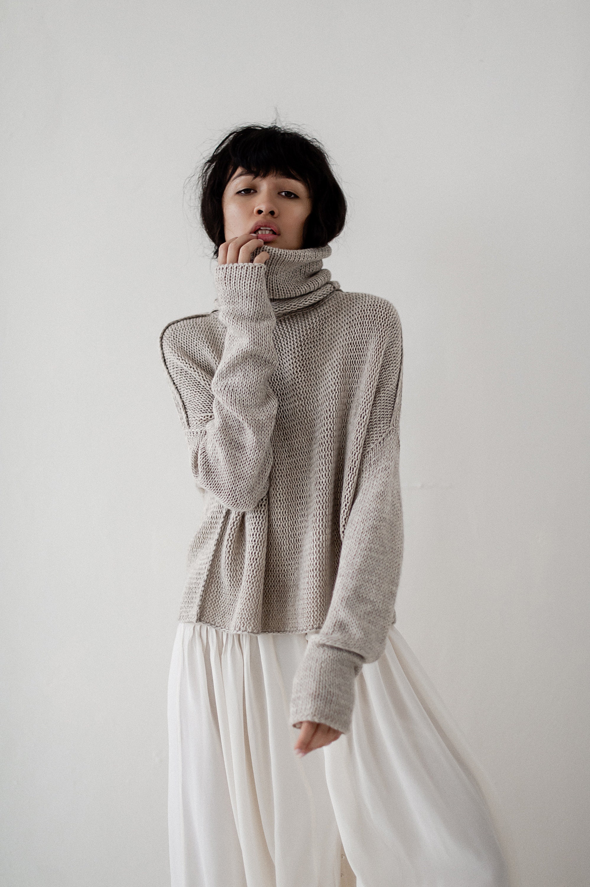 Gray Pastel Sweater for Women Wool Knit Oversized Sweater - Etsy