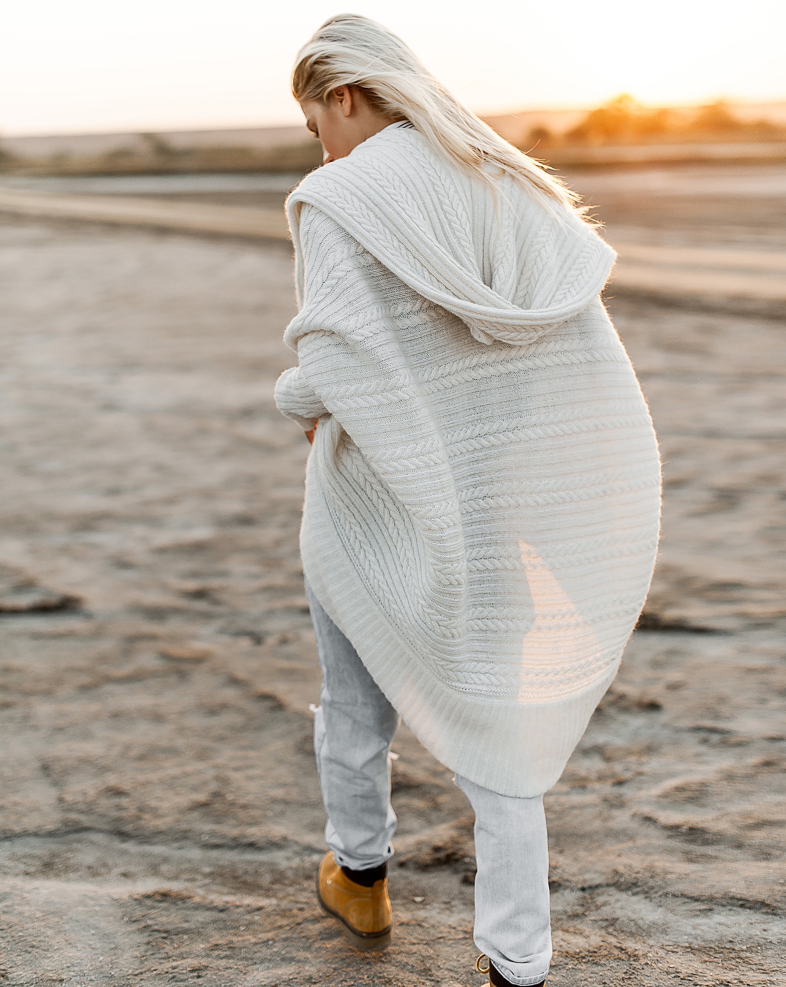 White Oversized Cardigan, Chunky Knit Cardigan for Women, Wool Open ...