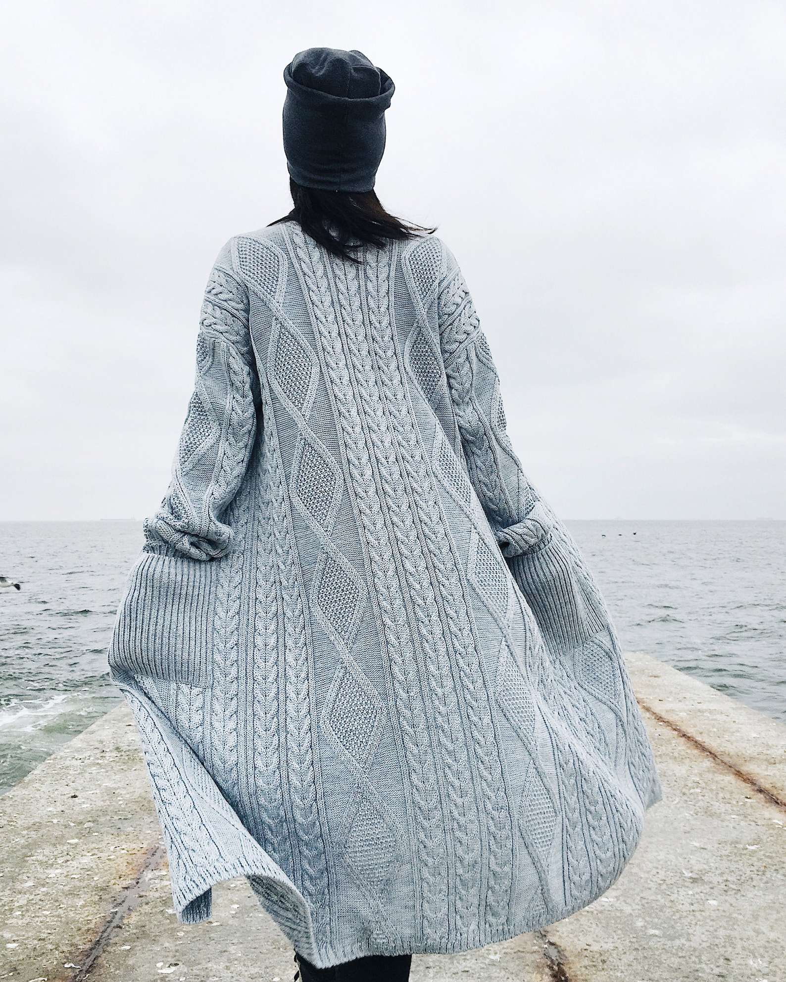 Gray Cardigan for Women Oversized Cardigan Long Knit - Etsy