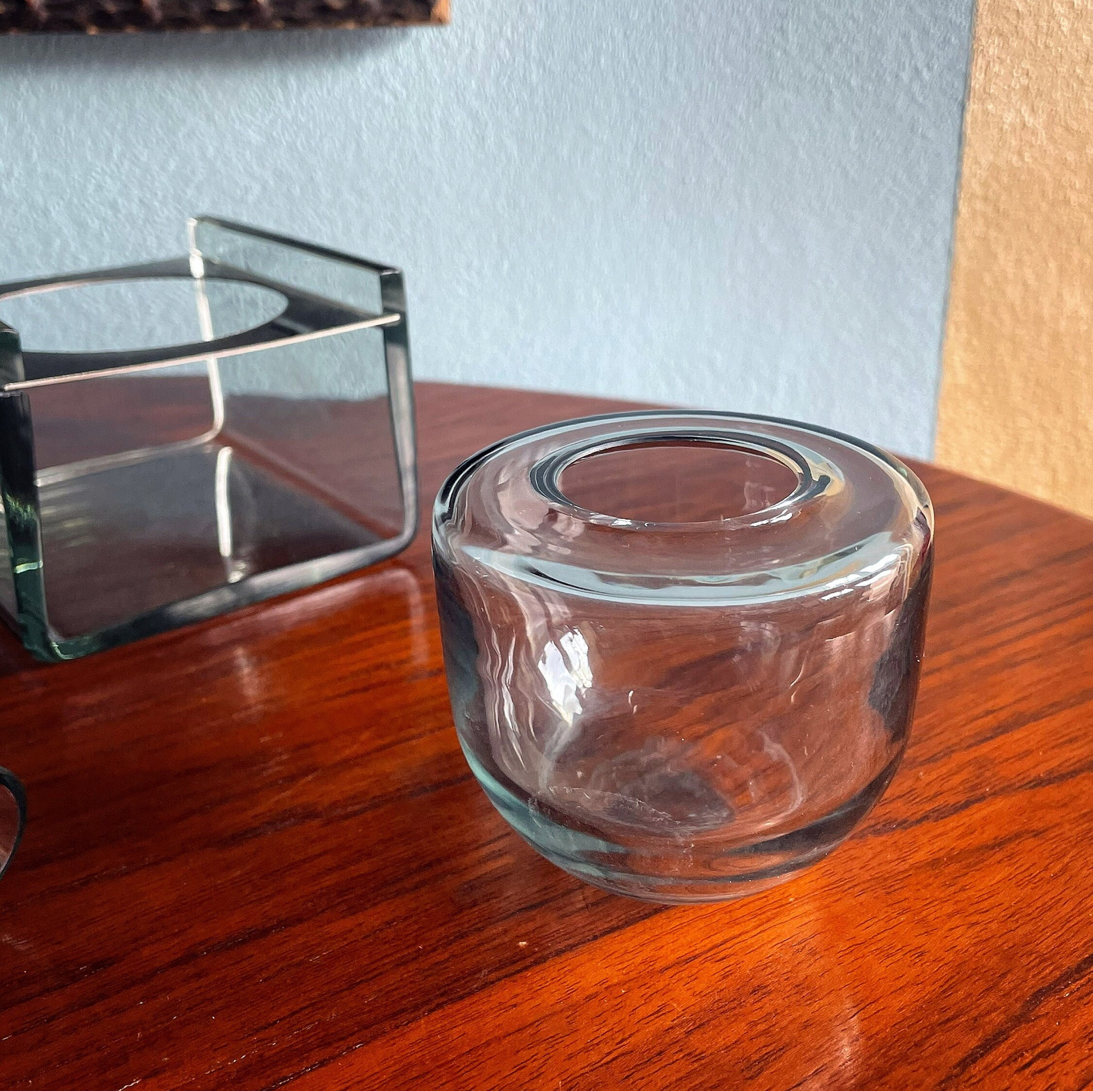 Vintage Inkwell Desk, Glass, Crystal and Metal, 1950s, Ink Holder ...