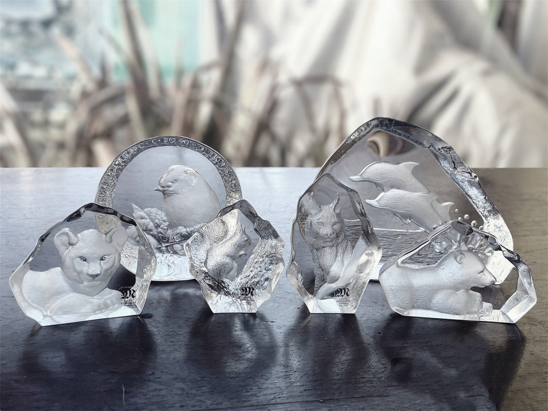 Vintage Maleras Crystal Animals by Mats Jonasson and Nybro by Paul ...