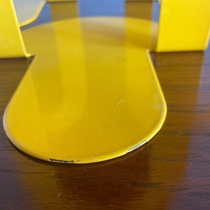 Vintage Yellow Metal Bookends, Library, Industrial Style Bookends, 80s ...