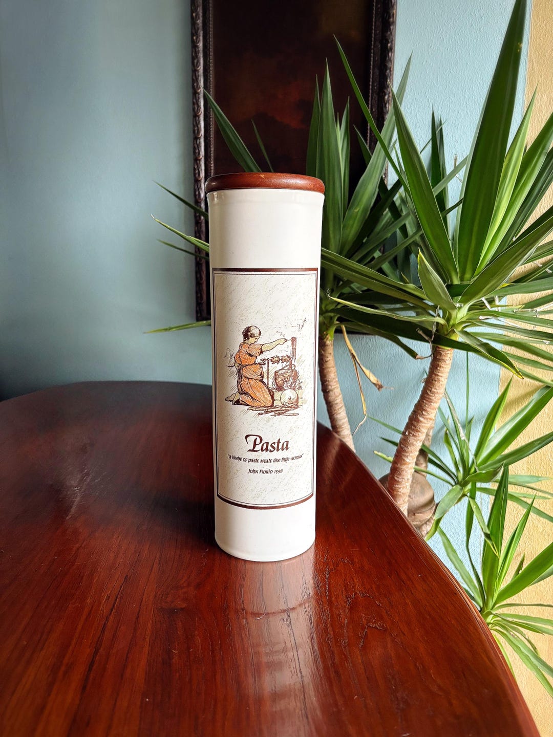 Vintage Dunoon Stoneware Cooks Workshop “PASTA” Ceramic Spaghetti Jar ...