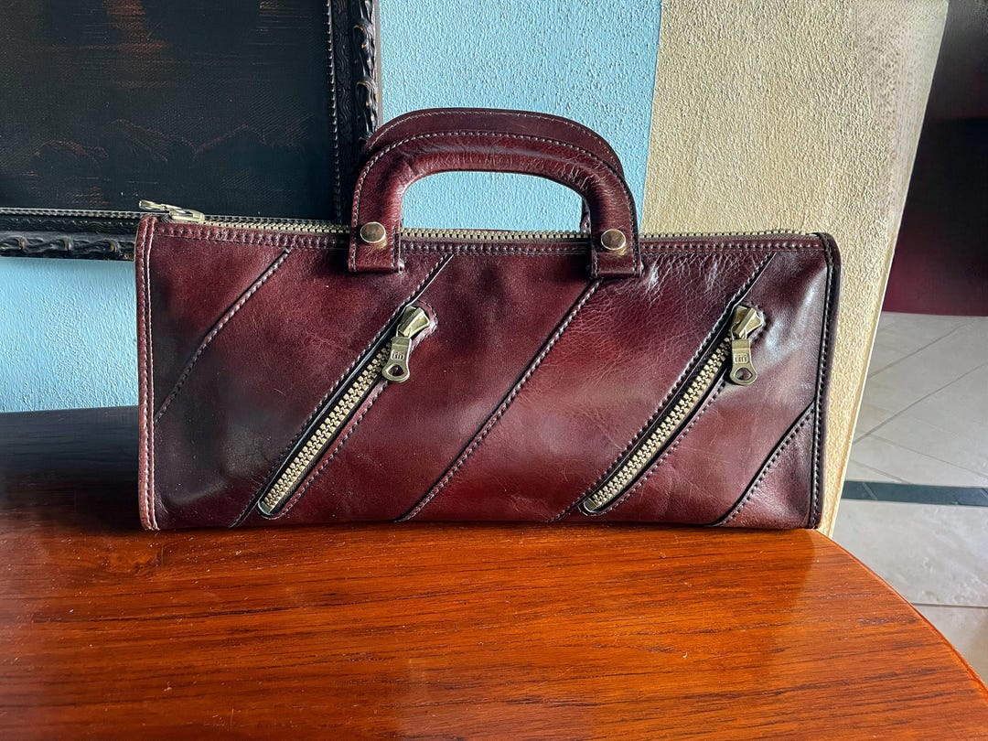 Vintage Doctor's Bag in Brown Leather With Riri Zippers Produced by the ...