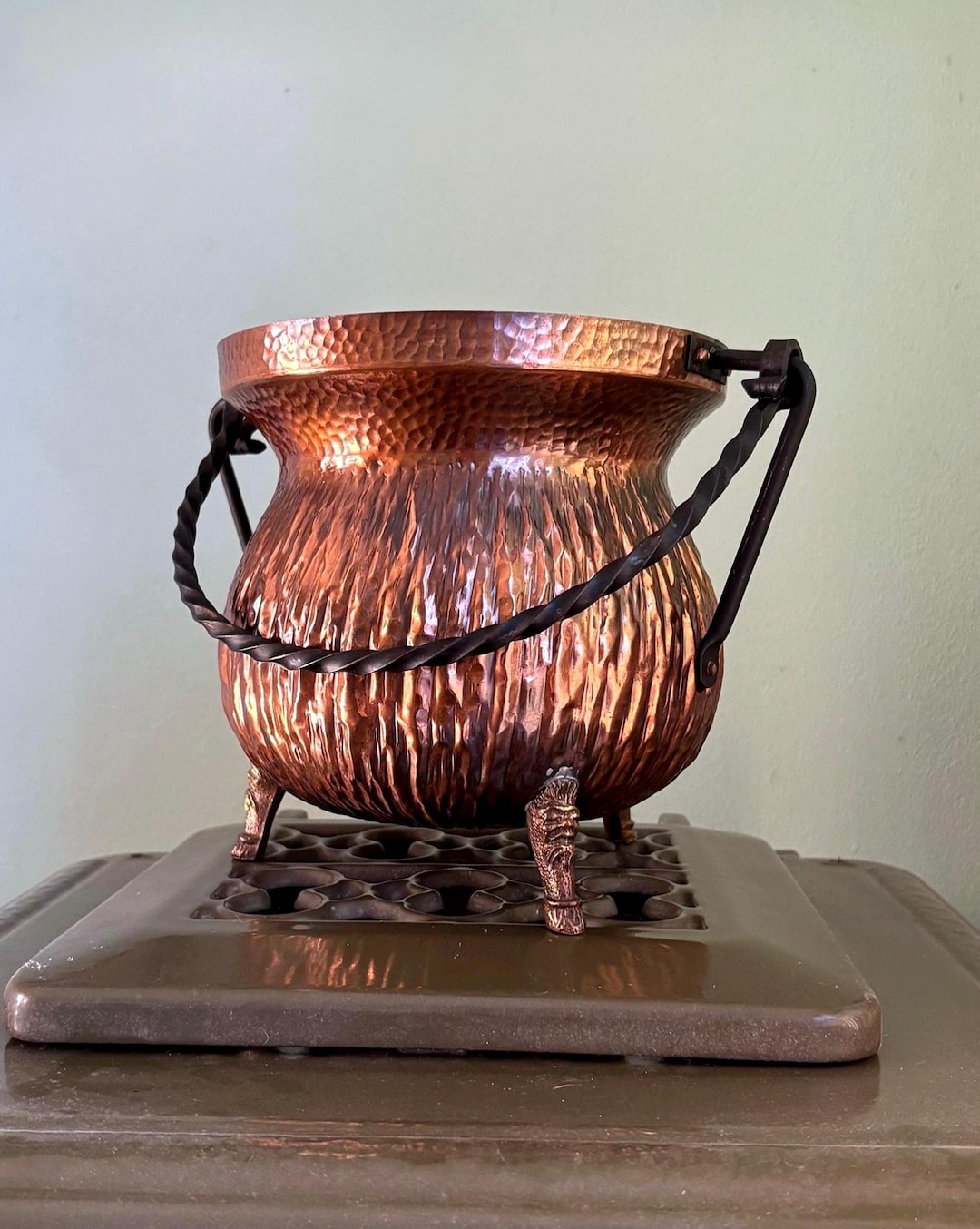 Vintage Copper Pot by Lilium, Small Antique Cauldron Handmade in Italy ...