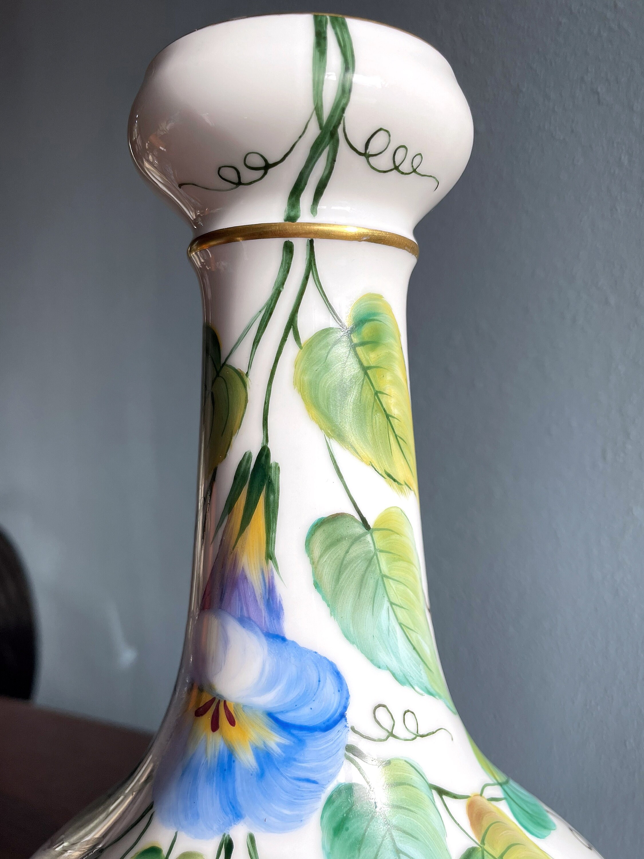 Vintage Porcelain Vase by Arte Morbelli Hand Painted With Blue ...