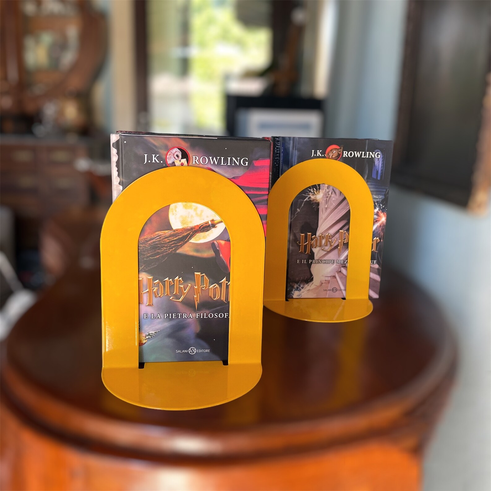 Vintage Yellow Metal Bookends, Library, Industrial Style Bookends, 80s ...