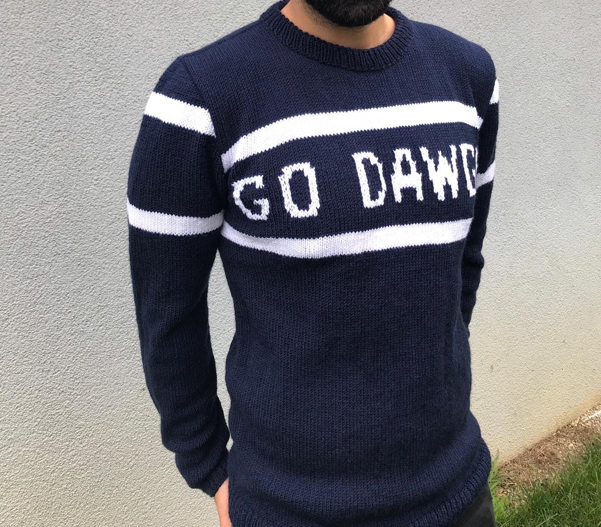 Personalized Any Text Custom Sweater Dark Blue Mens Sweater, Hand ...