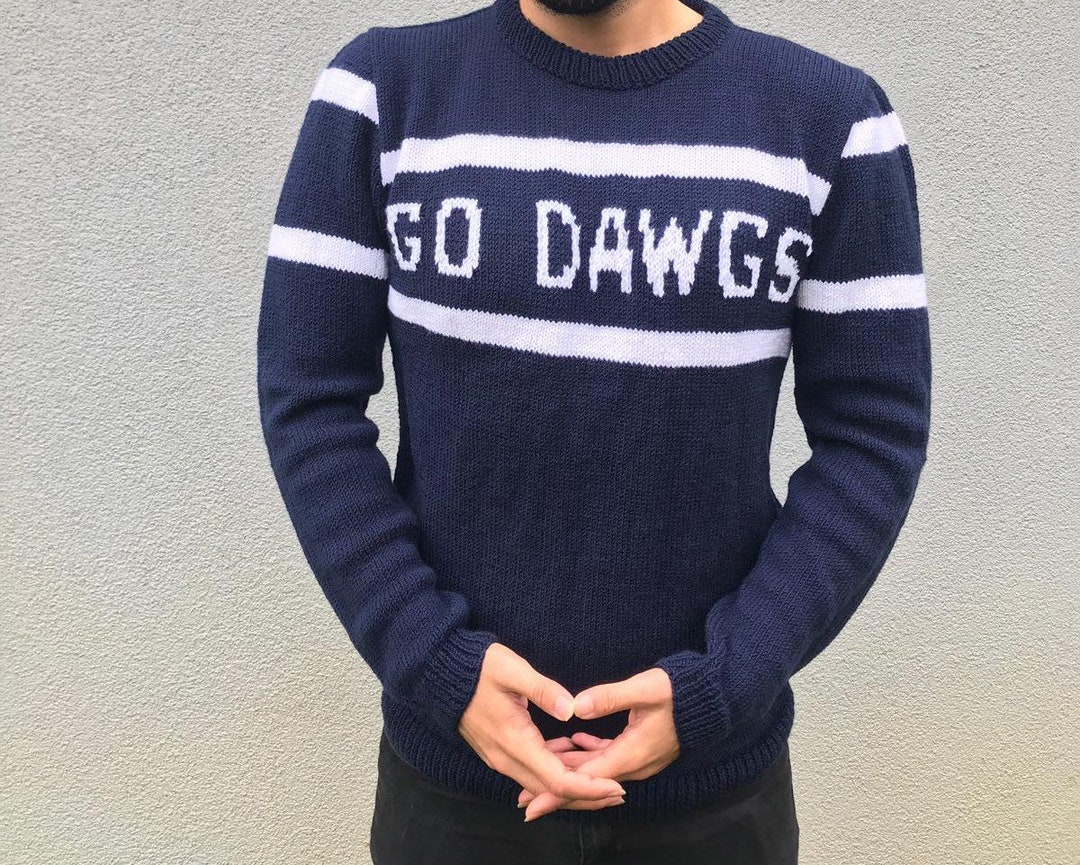 Personalized Any Text Custom Sweater Dark Blue Mens Sweater, Hand ...