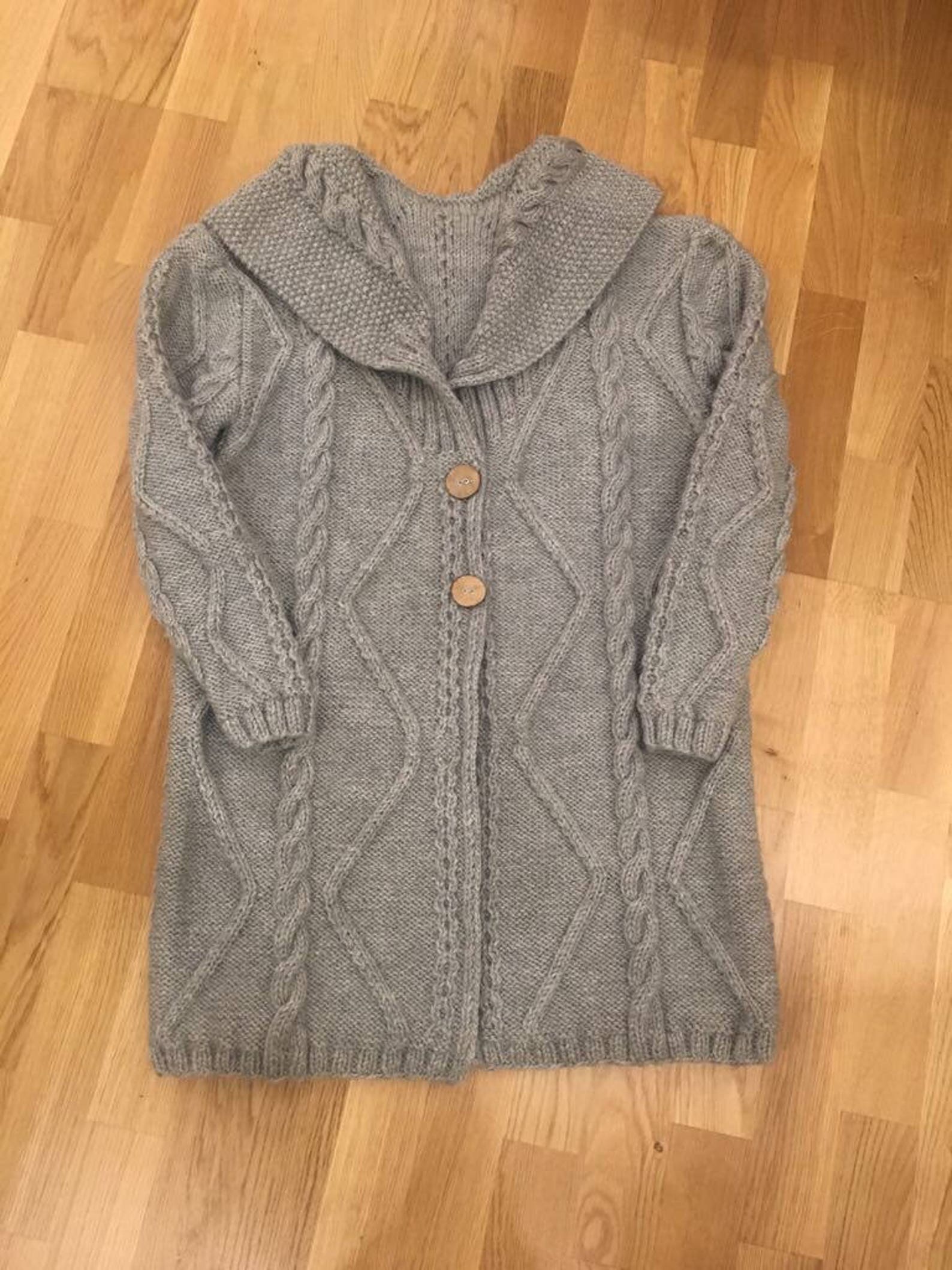 Dark Gray Cardigan Wool Boyfriend Cardigan Plus Size Long | Etsy