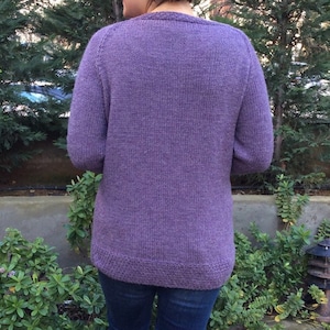 Purple Knit Boyfriend Cardigan, Medium Overcoat, Spring Sweater, Plus ...