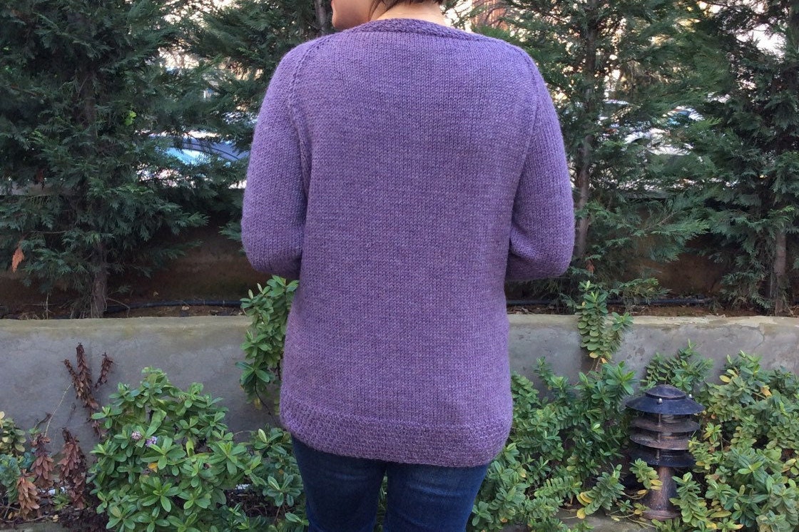 Purple Knit Boyfriend Cardigan Medium Overcoat Spring - Etsy