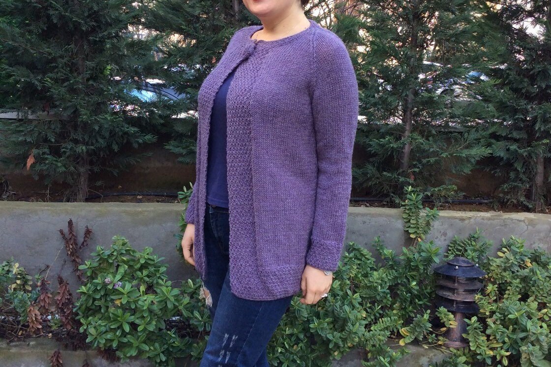 Purple Knit Boyfriend Cardigan Medium Overcoat Spring - Etsy
