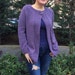 Purple Knit Boyfriend Cardigan, Medium Overcoat, Spring Sweater, Plus ...