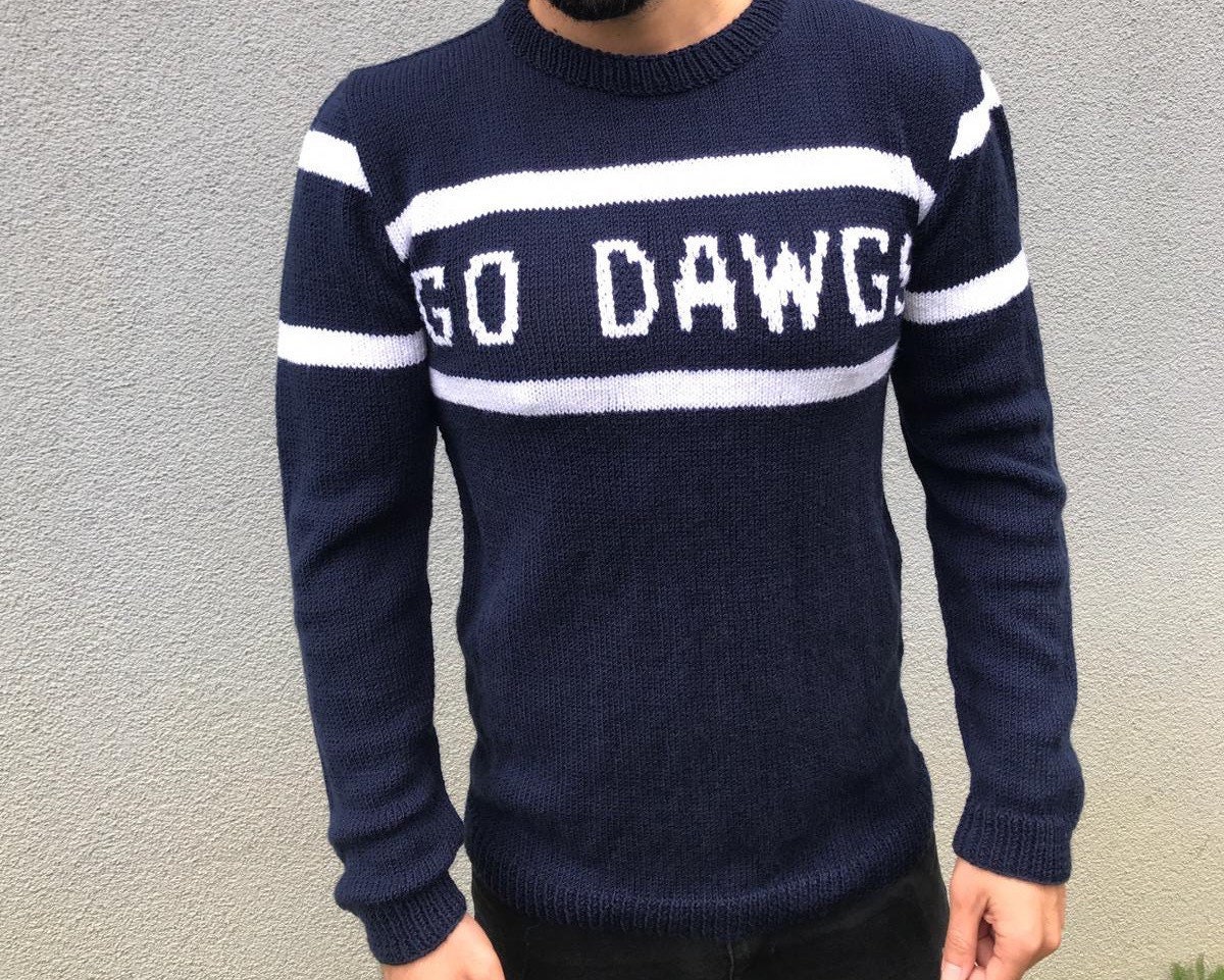 Personalized Any Text Custom Sweater Dark Blue Mens Sweater - Etsy ...