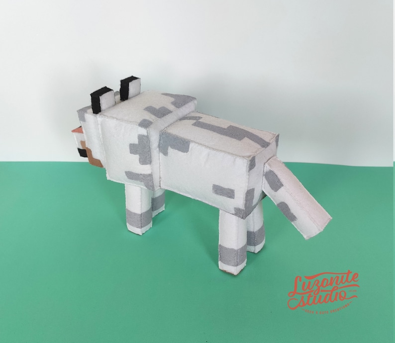 Minecraft Wolf Inspired Stuffed Animal Handmade Felt | Etsy