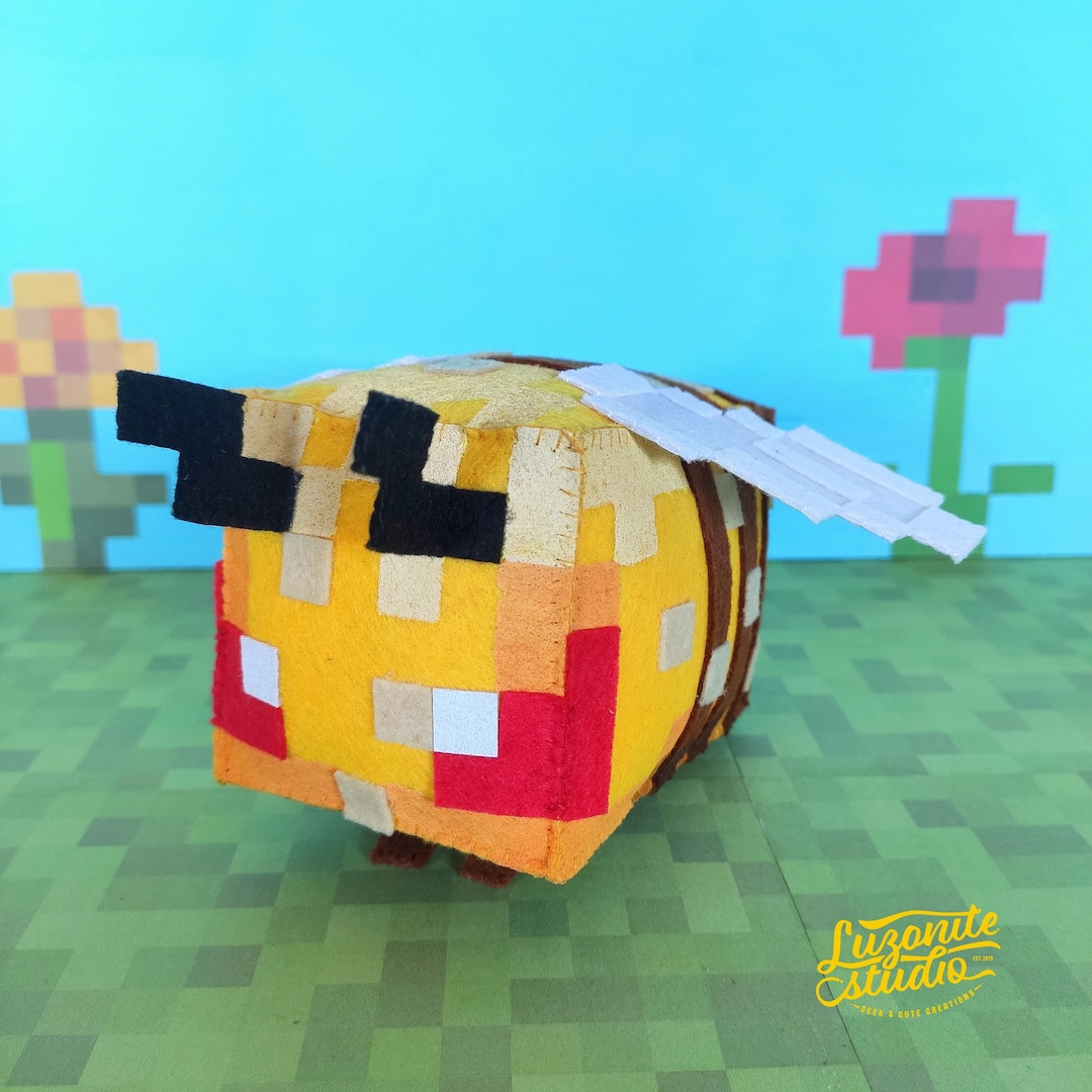 Stuffed Animal Inspired by the Angry Bee With Handmade Minecraft Pollen ...