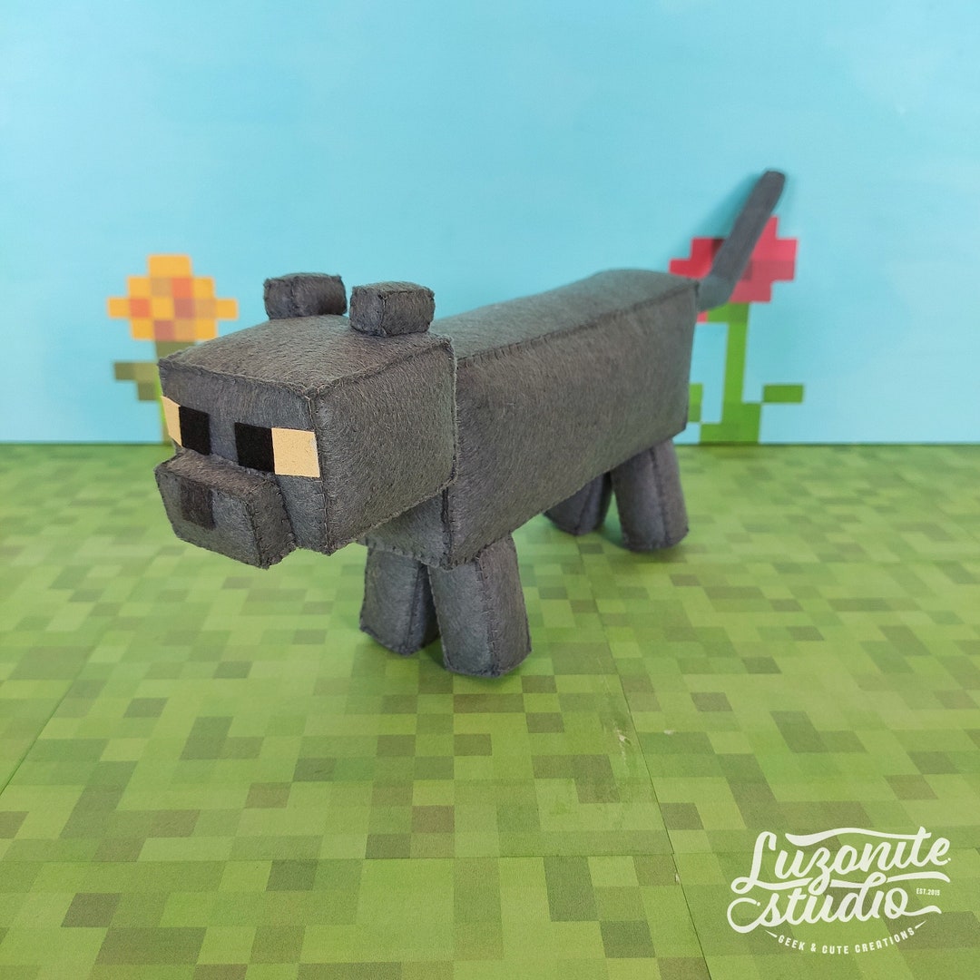 Minecraft Gray Cat Inspired Plush Handmade From Felt (unofficial) MADE ...