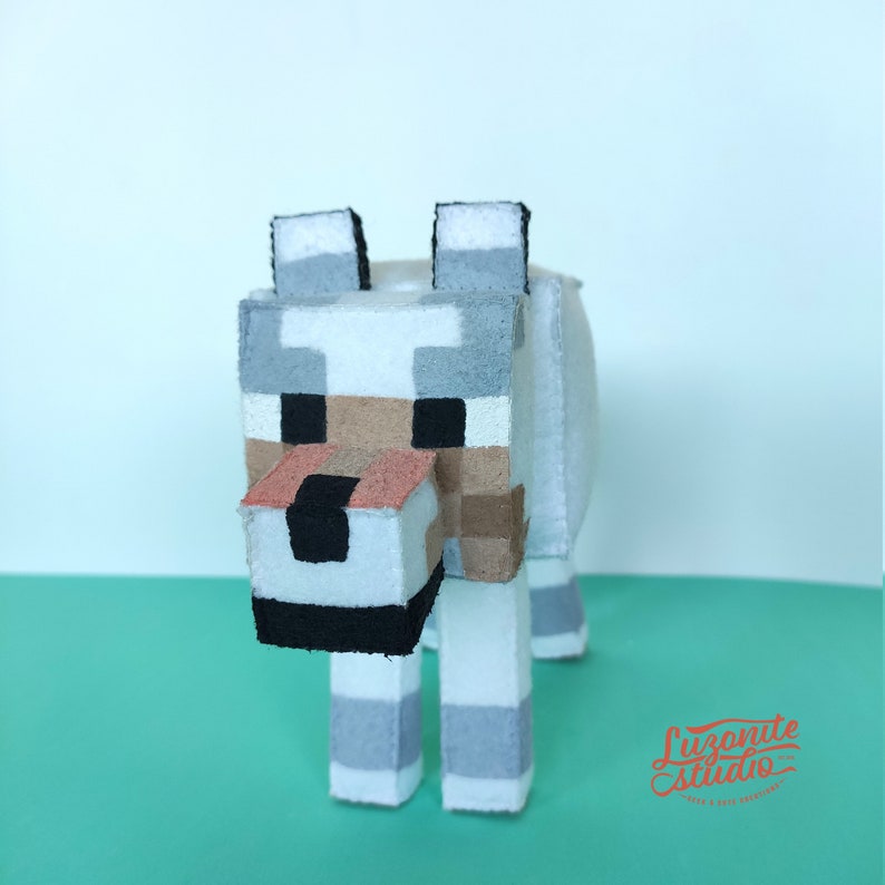 Peluche inspirado en el lobo de Minecraft hecho a mano de - Etsy España