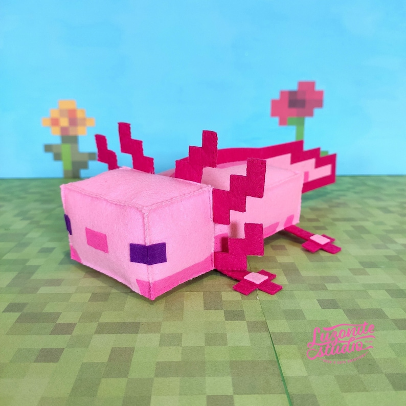 Peluche inspirado en el ajolote rosa de Minecraft hecho a mano de ...