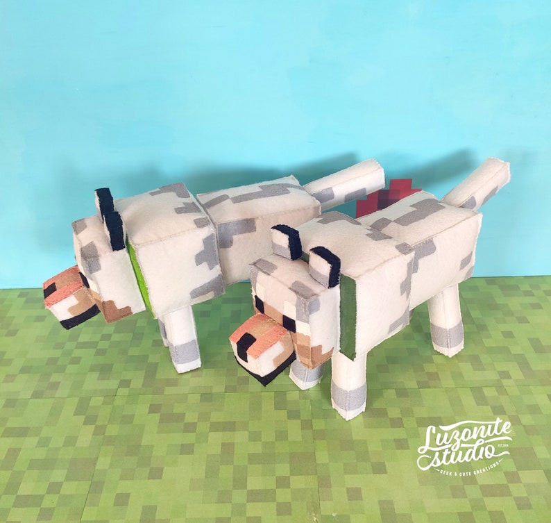 Peluche inspirado en el lobo domesticado de Minecraft hecho de - Etsy ...