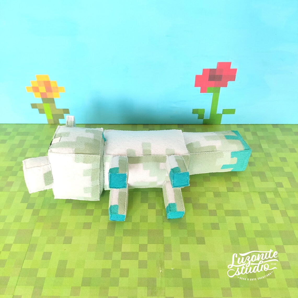 Minecraft Snow Fox Inspired Stuffed Animal Handmade Felt | Etsy