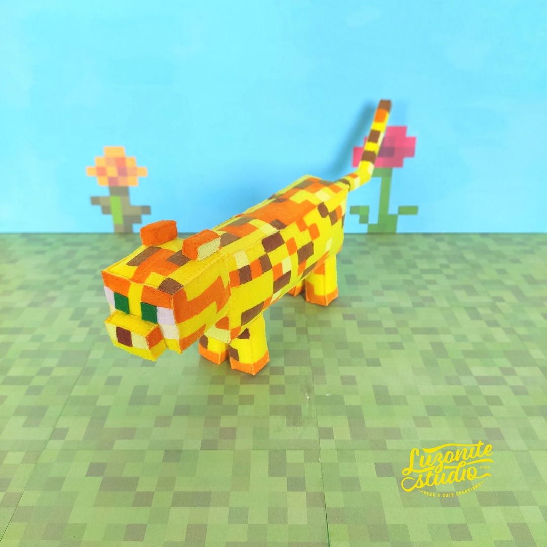 Peluche inspirado en el ocelote de Minecraft hecho a mano de fieltro ...