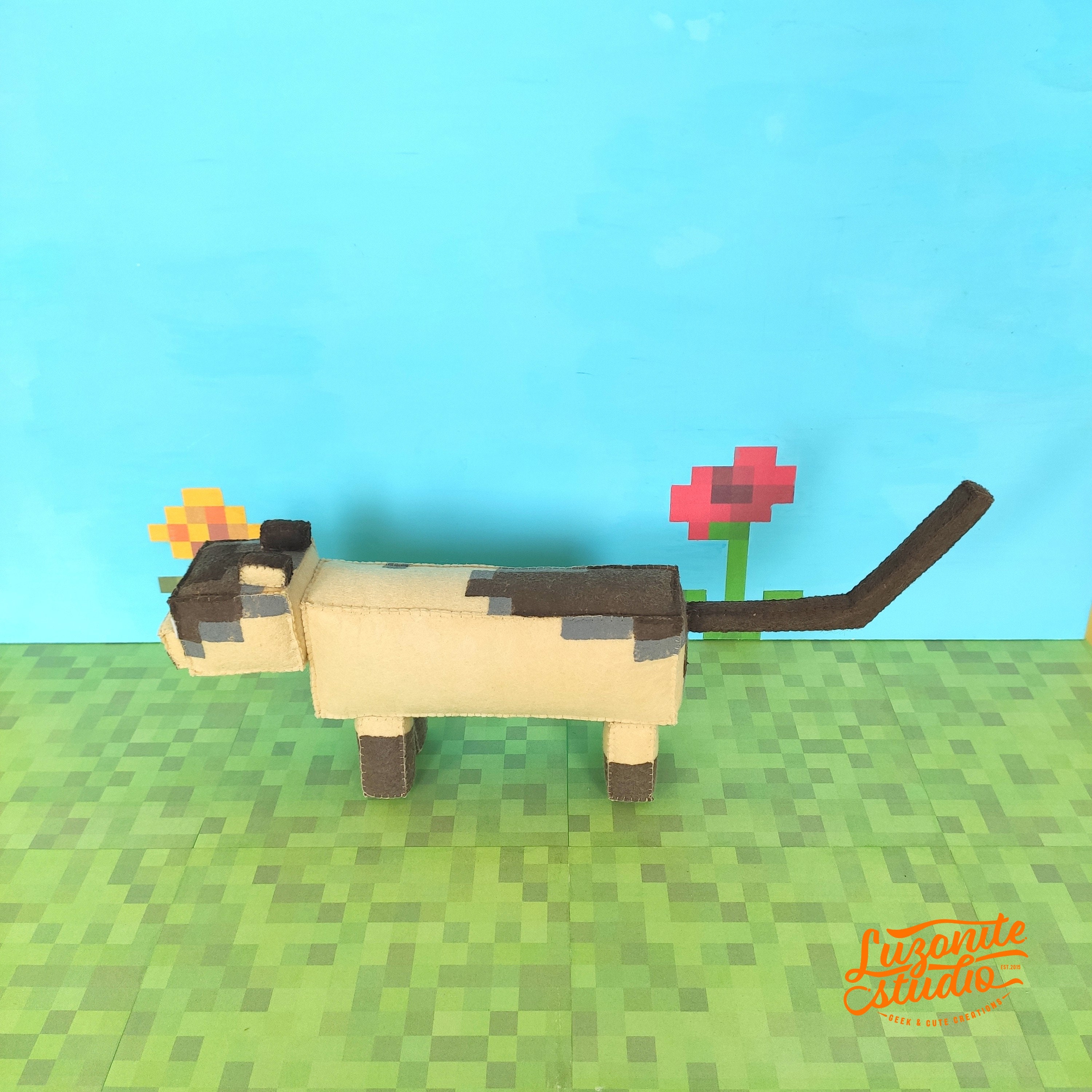 Plush Inspired by the Siamese Cat From Minecraft Handmade Felt - Etsy UK
