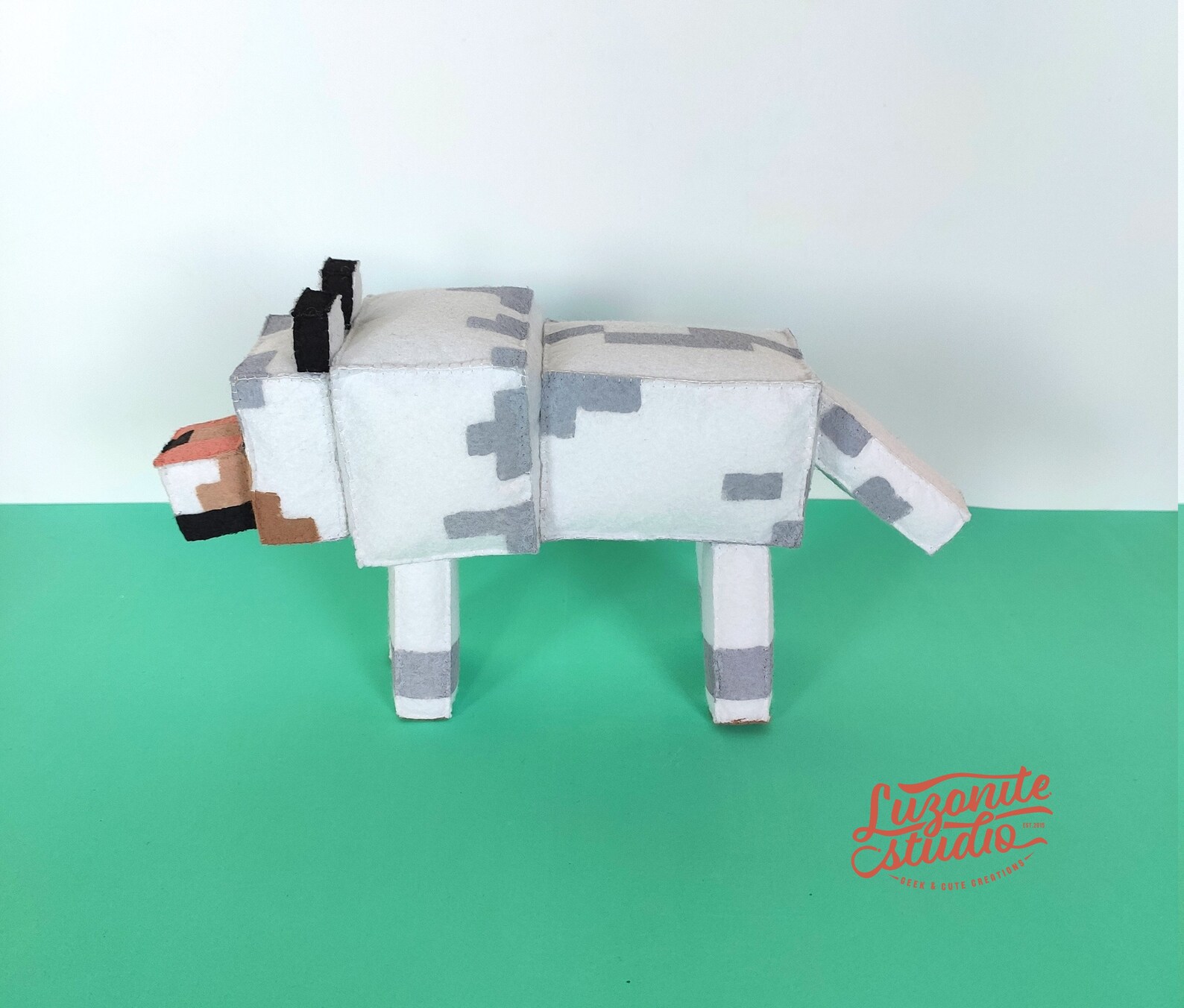 Minecraft Wolf Inspired Stuffed Animal Handmade Felt | Etsy