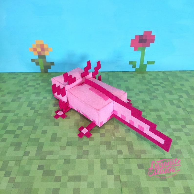 Peluche inspirado en el ajolote rosa de Minecraft hecho a mano de ...