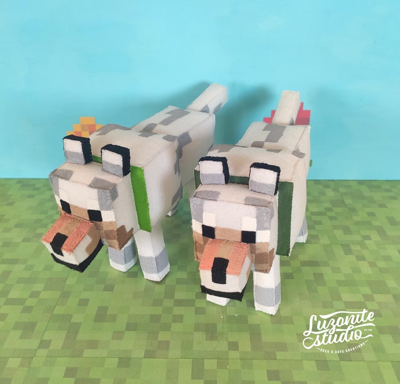 Peluche inspirado en el lobo domesticado de Minecraft hecho de - Etsy ...