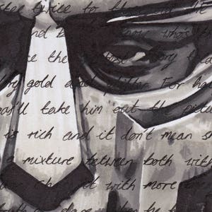 MF DOOM Portrait Drawing With Accordian Lyrics - Signed Giclée Art ...
