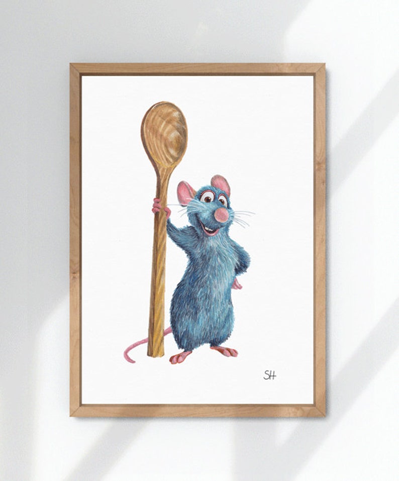 Ratatouille Ink Drawing - Art Print - A5 A4 A3 Sizes - Marker Pen Remy ...