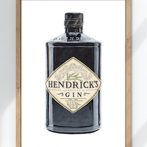 Hendrick's Gin Ink Drawing - Art Print - A5 A4 A3 Sizes - Alcohol ...