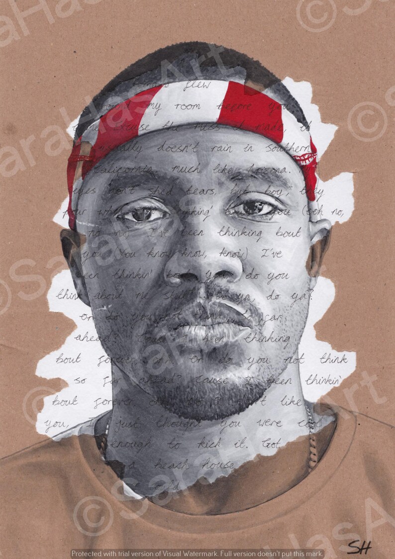 Frank Ocean Portrait Drawing Giclée Art Print With - Etsy UK