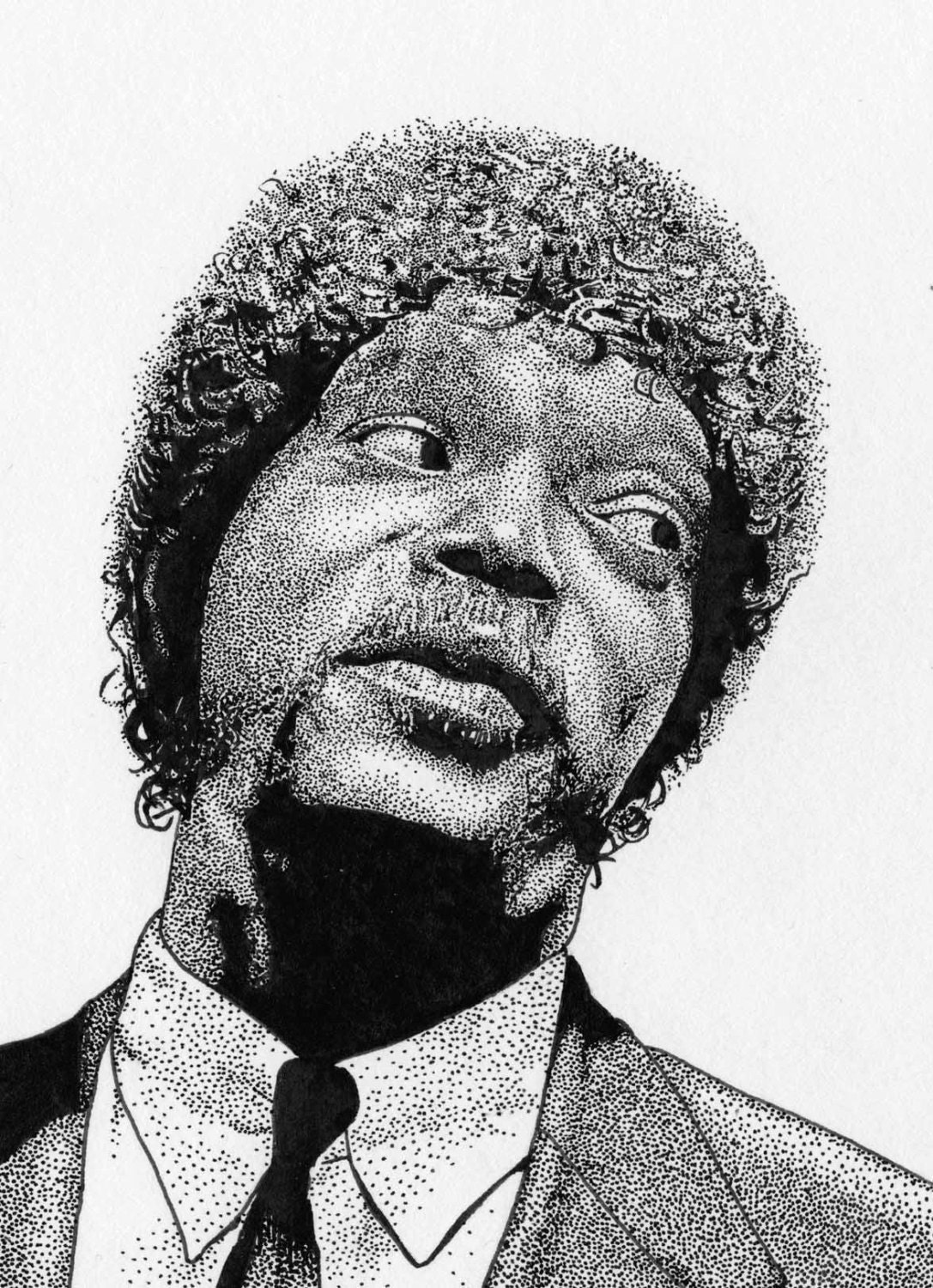 ORIGINAL Pulp Fiction Pen Drawing John Travolta & Samuel L. | Etsy