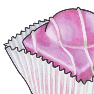 Fondant Fancy Ink Pen Drawing - Art Print - A5 A4 A3 Sizes - Food ...