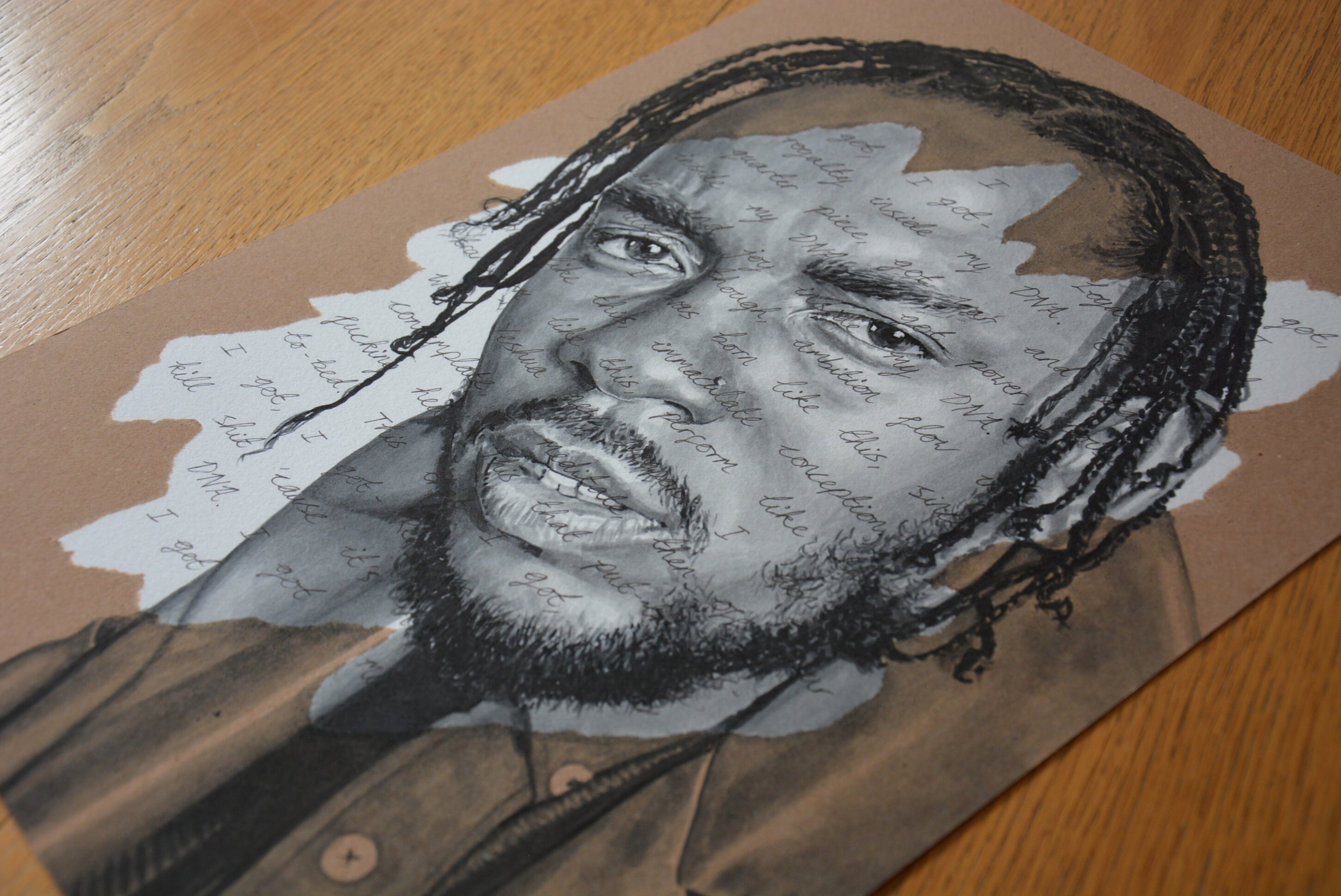 Kendrick Lamar Portrait Drawing Giclée Art Print With DNA | Etsy