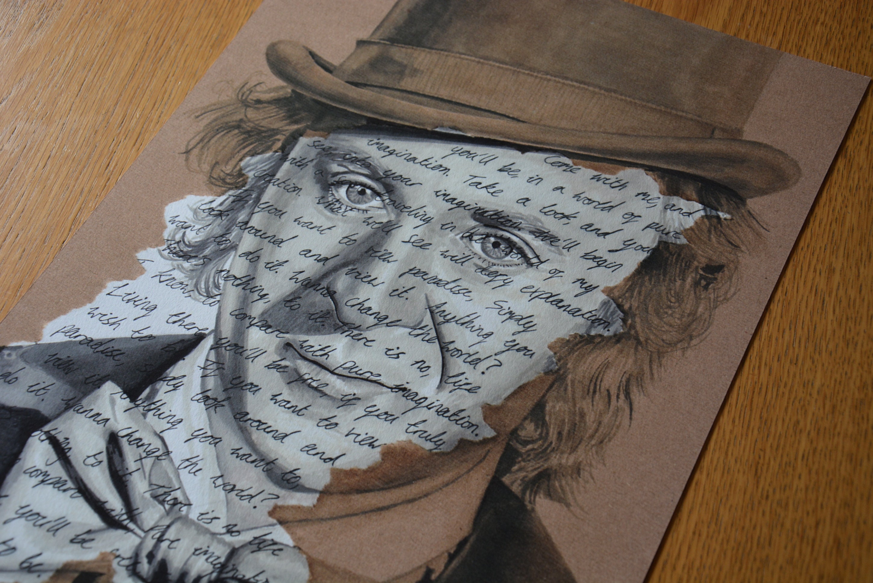Willy Wonka / Gene Wilder Portrait Drawing With Pure Imagination Lyrics ...