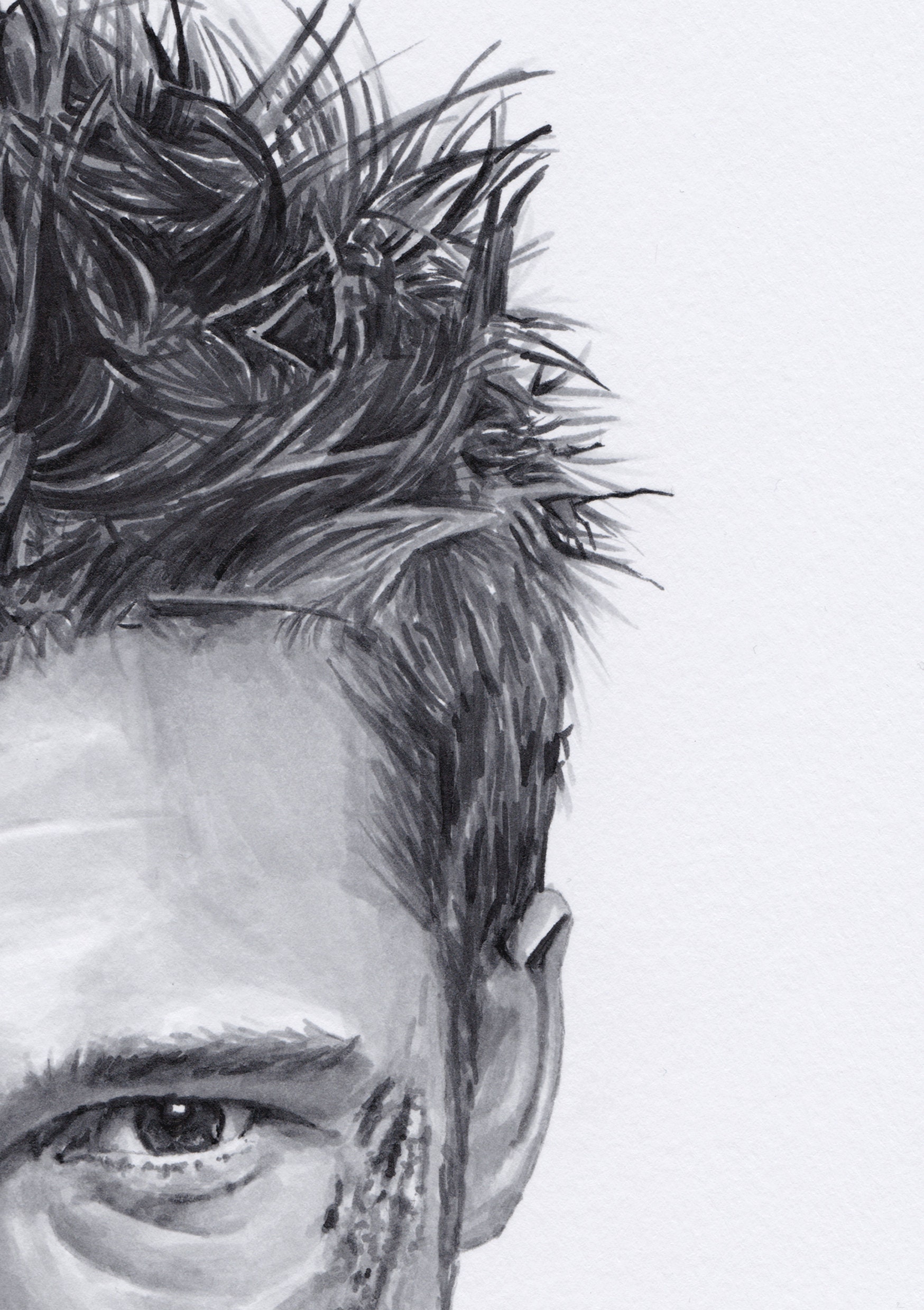 Tyler Durden Portrait Drawing Signed Fight Club Art Print | Etsy